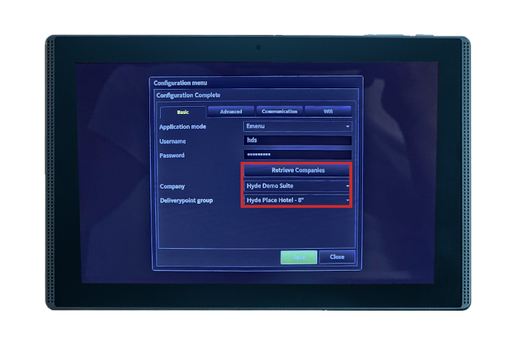 In-room tablet messaging